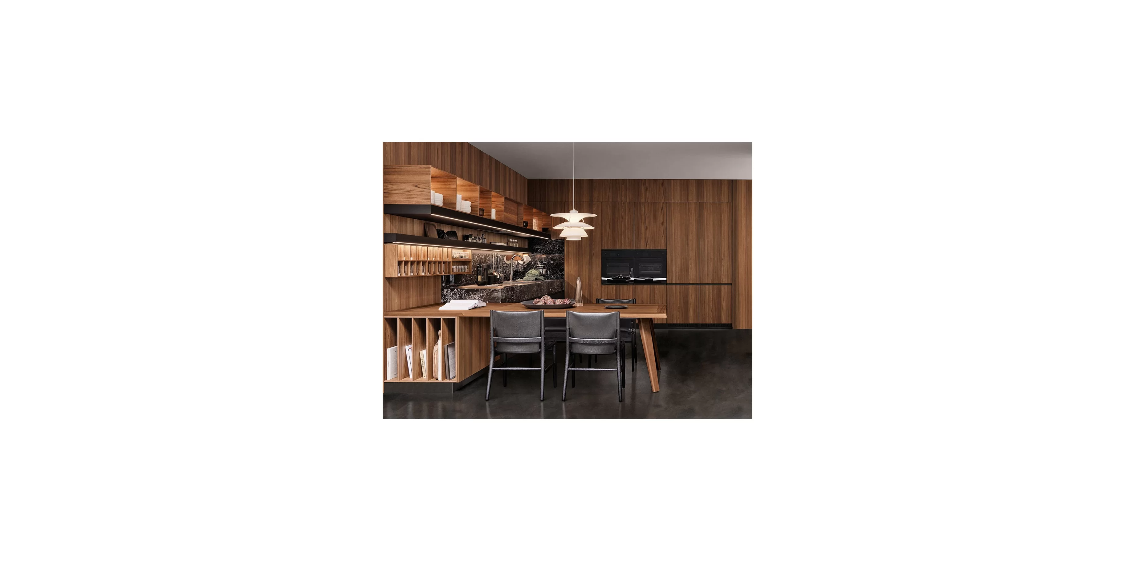 Buy your Convivium kitchen with peninsula table by Arclinea