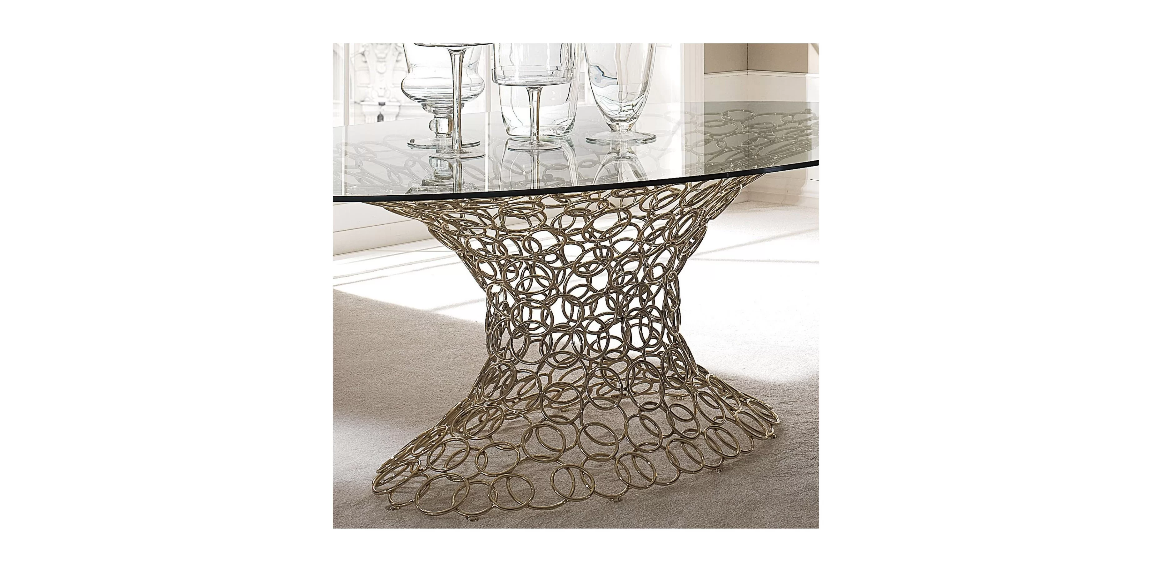 Mondrian Art Form glass and iron table made in Italy by Cantori