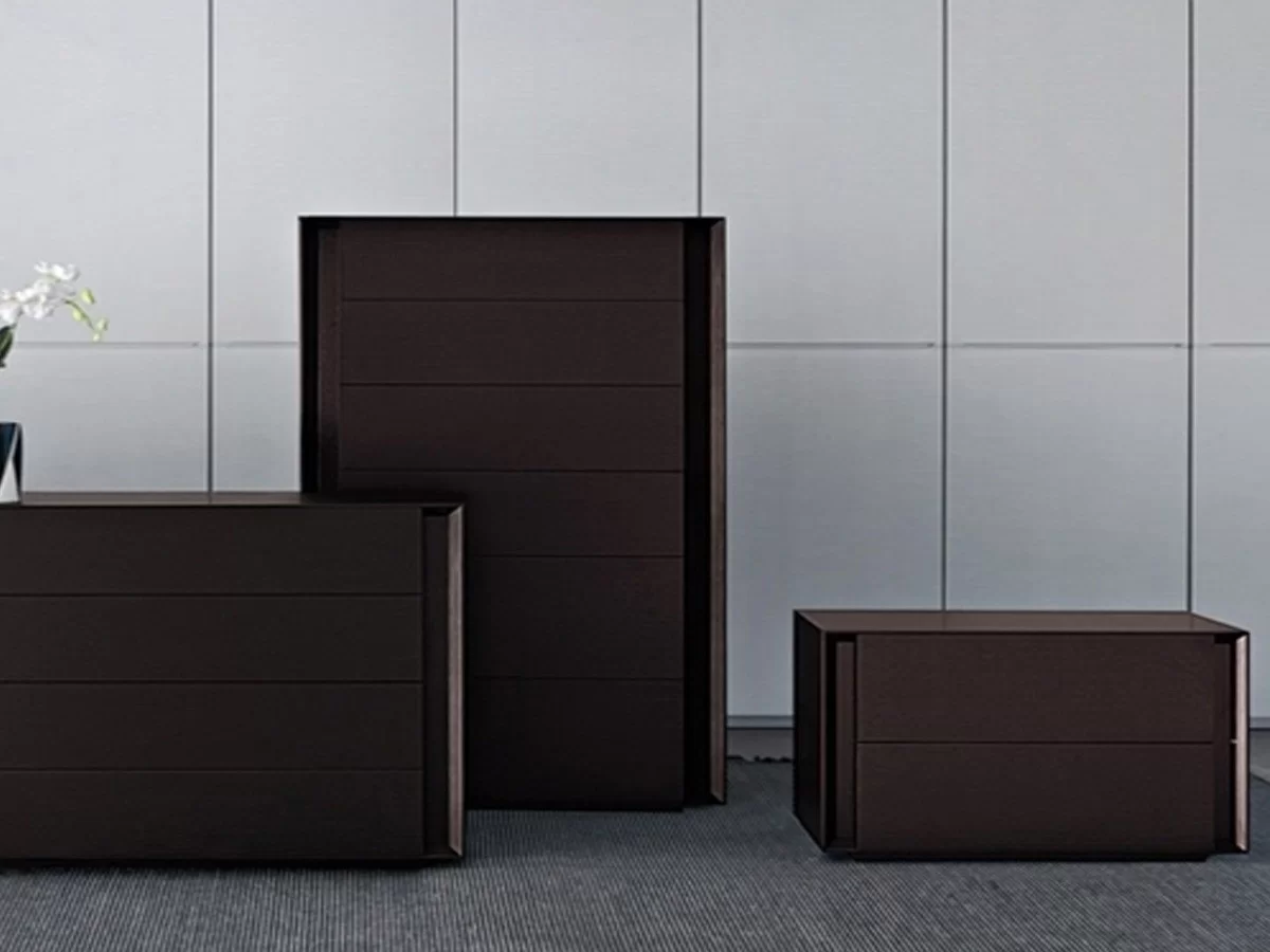 Luna bedside table by Lema: night storage unit with sober design